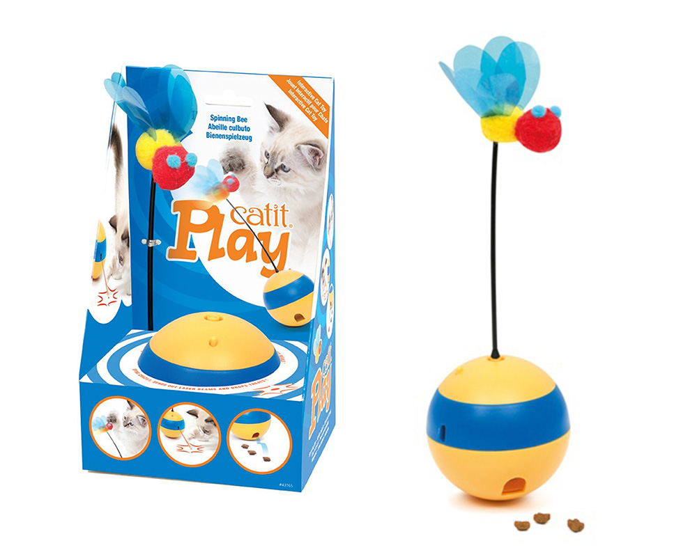 Catit Play Tumbler Bee ของเล่นแมวผึ้งล้มลุก 3 IN 1 สั่นได้, ยิงเลเซอร์ ...