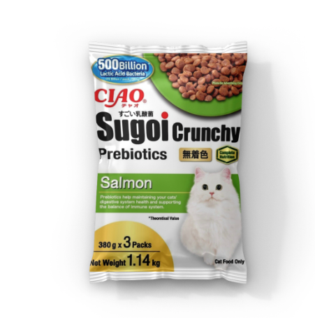CIAO Sugoi Crunchy Salmon Flavour Plus Probiotics 1.14kg (380gx3)